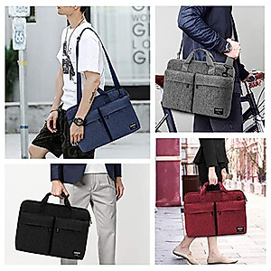 KINGSLONG Slim 17.3 inch Laptop Bag Sleeve Carrying Case with Shoulder Strap, Notebook Ultrabooks Computer Handbag Cover for Men Women Fit for Acer Asus Lenovo HP Toshiba Red