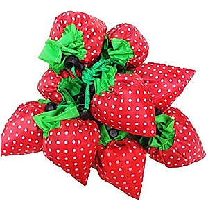Strawberry Reusable Grocery Bags Set of 10 Assorted Color Shopping Eco Bags by DGQ