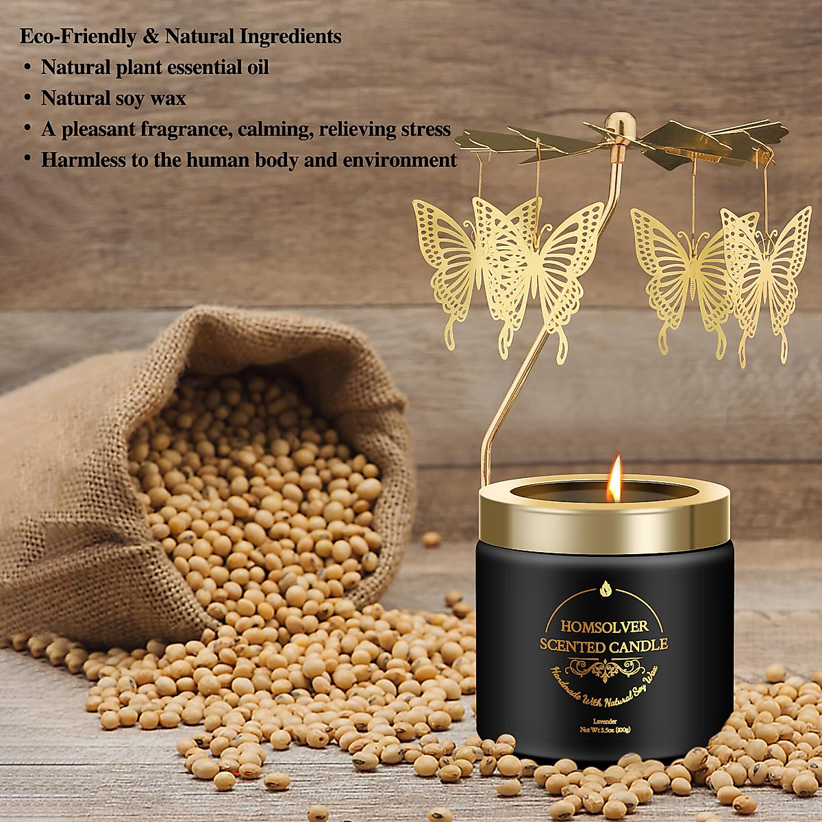 Birthday Gifts for Women, Butterfly Candle Gifts for Women, Best Friend Birthday Gifts for Women, Funny Birthday Gifts for Women, Unique Butterfly Rotatable Scented Candles Birthday Gifts for Women