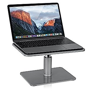 Mount-It! Adjustable Height Laptop Stand for MacBook Pro | Wide Platform Laptop & Monitor Desk Riser | Ergonomic Desk Riser Stand for MacBook and 11-15 Inch Laptops | 24-32 Inch Monitor Stand Riser