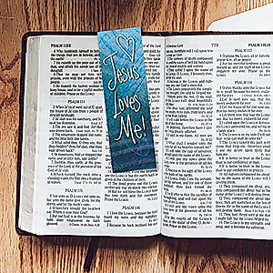 Jesus Loves Me, Ephesians 3:18, Bulk Pack of 25 Christian Bookmarks for Kids, Childrens Bible Verse Book Markers, Sunday School Prizes with Memory Verses, Scripture Gifts for Kids & Youth