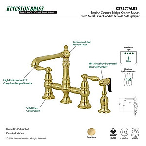 Kingston Brass KS7277ALBS Kitchen Faucet with Side Sprayer, Brushed Brass