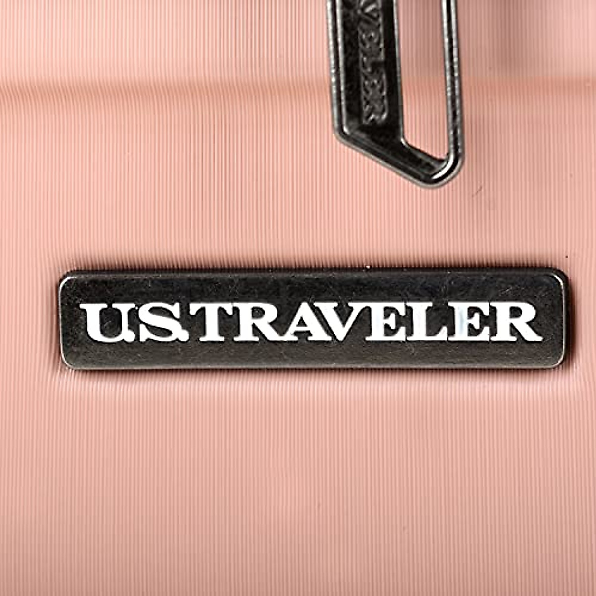 U.S. Traveler Boren Polycarbonate Hardside Rugged Travel Suitcase Luggage with 8 Spinner Wheels, Aluminum Handle, Pink, Carry-on 22-Inch, USB Port