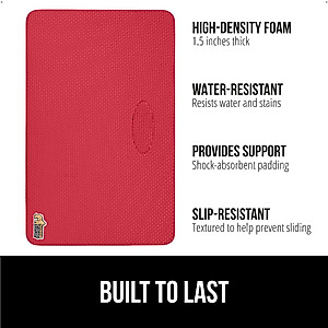 Gorilla Grip Kneeling Pad and Umbrella, Cushioning for Knee in 17.5x11 Inch Lightweight in Red, Umbrella for Rain One-Click Automatic in Red, 2 Item Bundle