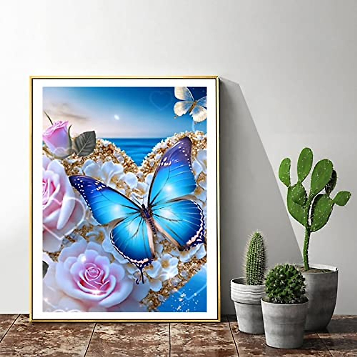 pvoodire Butterfly Diamond Painting Kits-Butterfly Diamond Art for Adults,5D Diamond Painting Butterfly for Gift Home Wall Decor(12x16inch)
