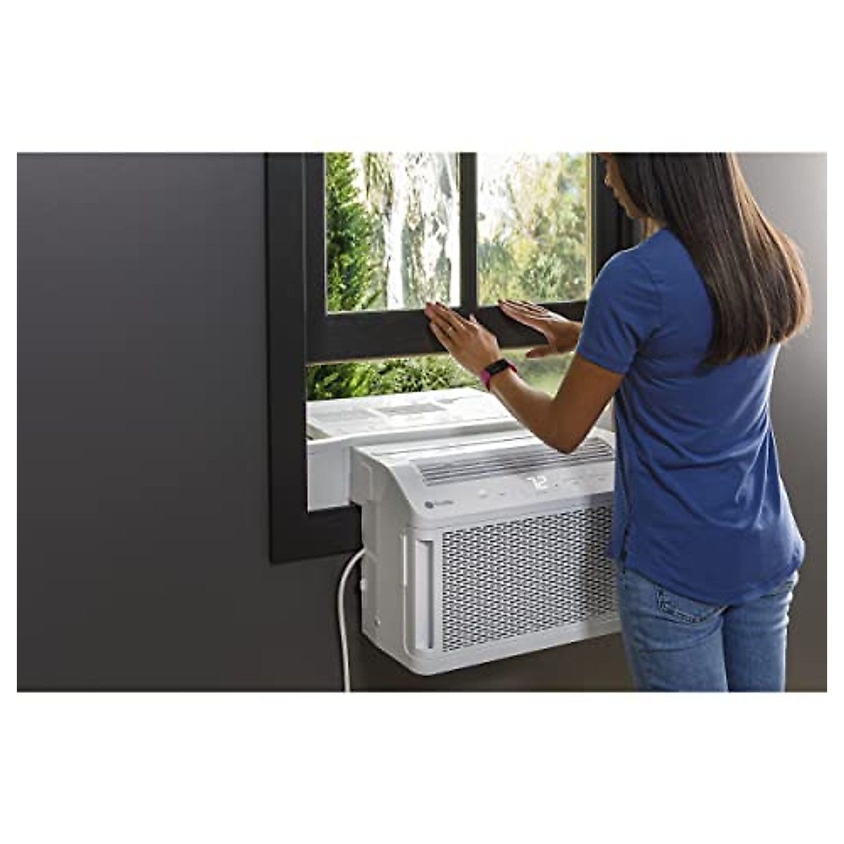 GE Profile ClearView Window Air Conditioner 8,300 BTU, WiFi Enabled, Ultra Quiet for Medium Rooms, Full Window View with Easy Installation, Energy-Efficient Cooling, 8K Window AC Unit, White