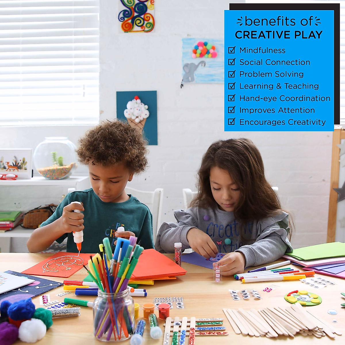 Horizon Group USA 200 Neon Fuzzy Sticks, Value Pack of Pipe Cleaners in 6 Colors, 12 Inches, Chenille Stems, Bendy Sticks, Great for DIY Arts & Crafts Projects, Classrooms & Craft Rooms