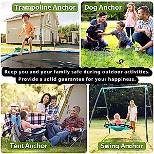 IMMERROT 6 PCS 15.3 Inch Ground Anchors Heavy Duty for High Winds Screw in Earth Anchor Swing Set Spiral Auger Stakes Suitable for Tent Trampoline Tree Garden Fence Sheds Swingset, Easy Use with Drill