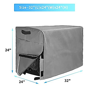 Jorohiker Generator Cover Waterproof 32 x 24 x 24 inch, Heavy Duty Thicken 600D Polyester Universal Generator Cover for Portable Generators 7000-10000 Watt, Gray