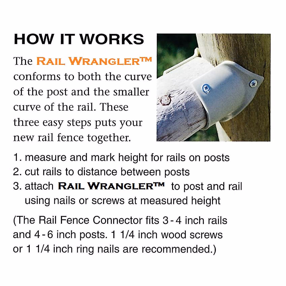 RailWrangler Post and Rail Fence Clips - 30 Pack with Mounting Hardware - Green Matches Pressure Treated Wood - Brackets for Round Rail Fencing - Quality HDPE Outlasts Treated Wood - Made in Canada