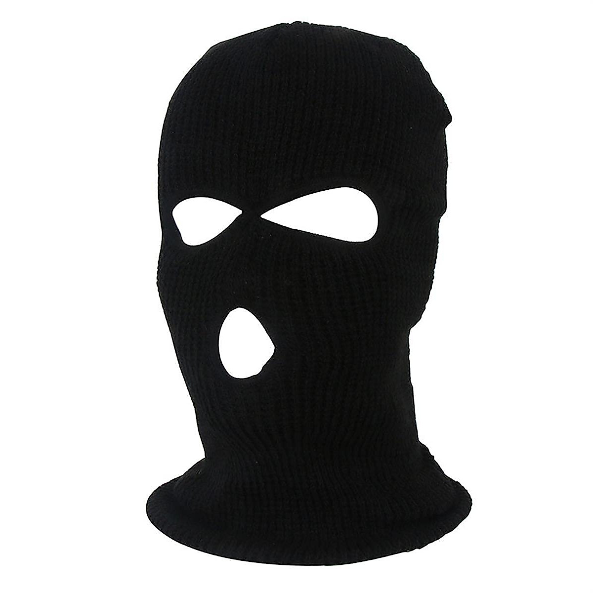 June Sports 3-Hole Winter Knitted Ski Mask, Outdoor Warm Balaclava Full Face Cover Thermal Cycling Mask MK3C Black One Size