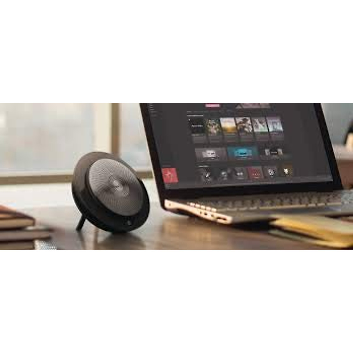 Jabra Speak 710 UC Wireless Bluetooth Speakerphone with Link 370 USB Adapter – Portable Conference Speaker for Holding Meetings Anywhere with Immersive Sound - Certified for Zoom & Google Meet