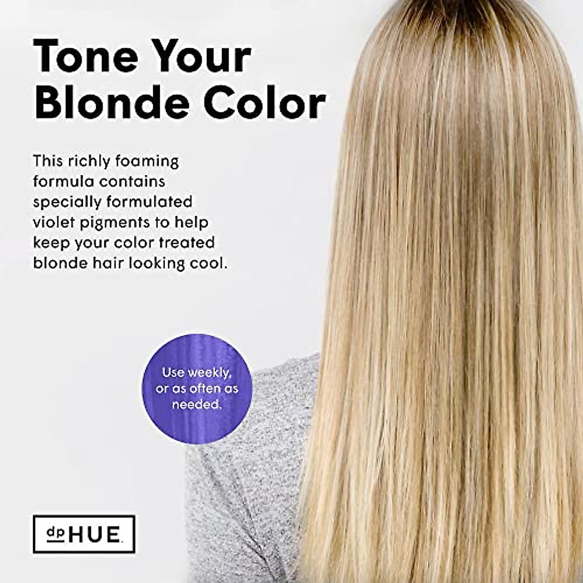 dpHUE Cool Blonde Shampoo, 8.5 oz - Purple Shampoo for Color-Treated Hair - Blonde Toner - Neutralize Unwanted Yellow, Brassy Hair Tones - Moisturizing Shampoo for Soft, Shiny Hair