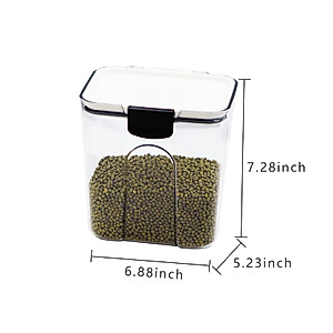 LOVEJO 4-Piece Storage Set: Airtight Food Storage Containers for Kitchen - BPA-Free Clear Plastic Canisters for Flour, Sugar, Rice & Baking Supplies - Includes Airtight Lids & Scoops