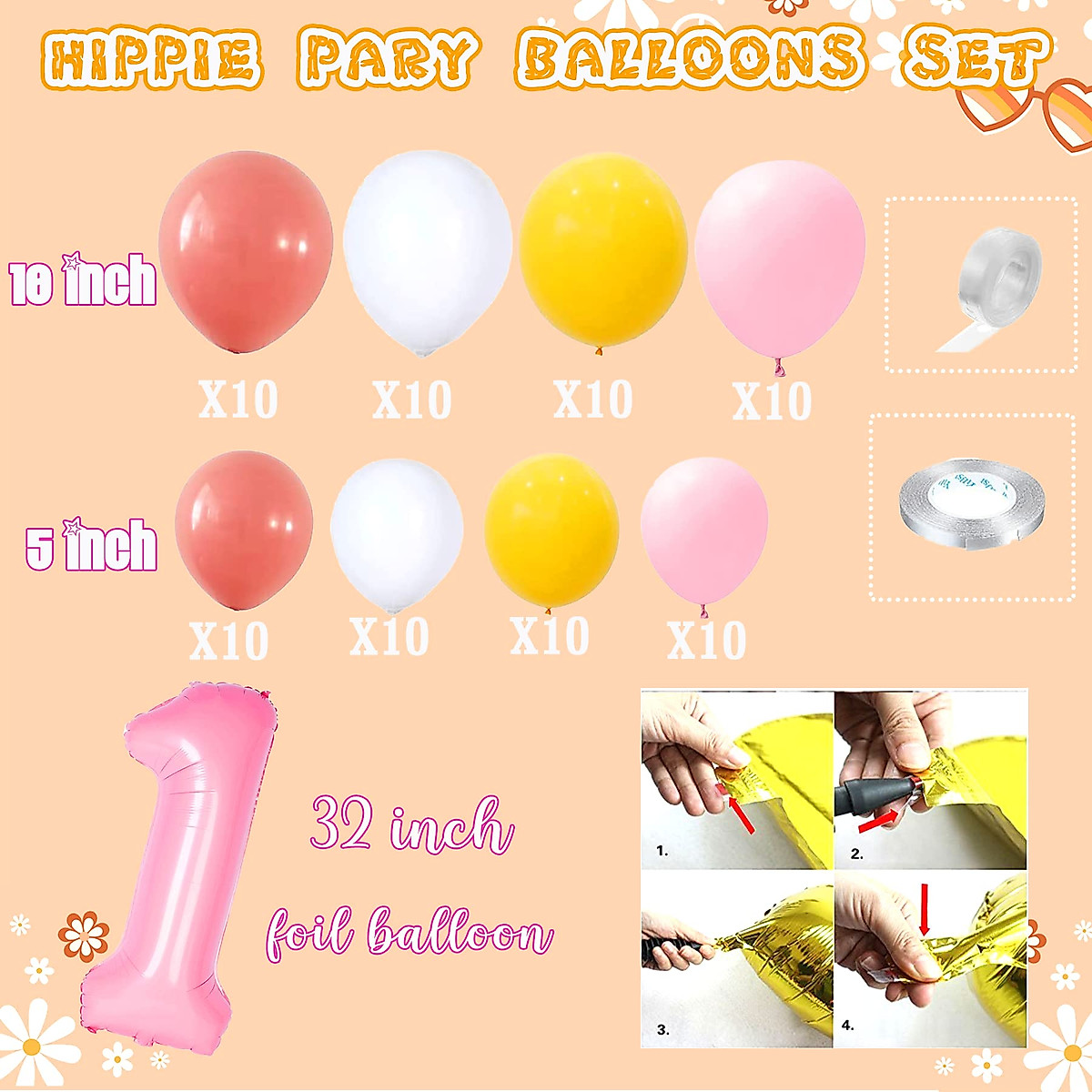 Groovy One Birthday Decorations, One Groovy Baby Birthday Decorations Girl, Groovy Balloons, Backdrop, Cake Topper, Banners for Groovy Birthday Party Decorations, baby girl 1st birthday