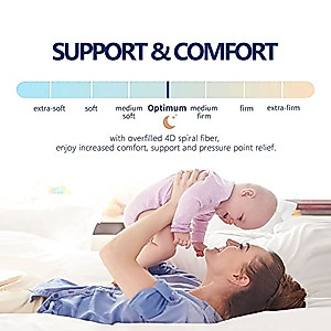 Cooling Mattress Topper Queen for Back Pain, Extra Thick Mattress Pad Cover, Plush Pillow Top Overfilled with Down Alternative, Deep Elastic Pocket, White