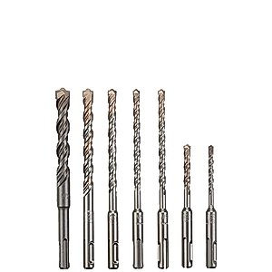 BOSCH HCK001 7 Piece Carbide-Tipped SDS-plus Rotary Hammer Drill Bit Set with Storage Case