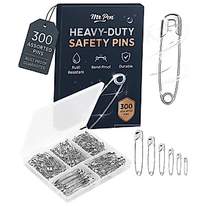 Mr. Pen- Safety Pins, Safety Pins Assorted, 300 Pack, Assorted Safety Pins, Safety Pin, Small Safety Pins, Safety Pins Bulk, Large Safety Pins, Safety Pins for Clothes, 5.4 x 4.4 x 0.7 inch