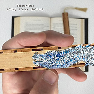 Wooden Bookmark Dragon Art by Kathleen Barsness - Also Available with Personalization - Made in USA