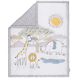 Trend Lab Tanzania Breathable 4-Piece Baby Nursery Crib Bedding Set, Includes Quilt, 2 Fitted Crib Sheets, and Crib Skirt