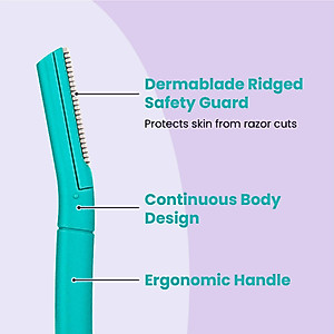 Lindo Brow Razor - Eyebrow Razor & Dermaplaning Tool, Multipurpose, Exfoliation, Face and Peach Fuzz facial Hair Removal dermaplane (6pcs)