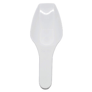 EISCO 12PK Scoops, 50ml (1.7oz) - Polypropylene Plastic - Flat Bottom - Excellent for Measuring & Weighing - Autoclavable