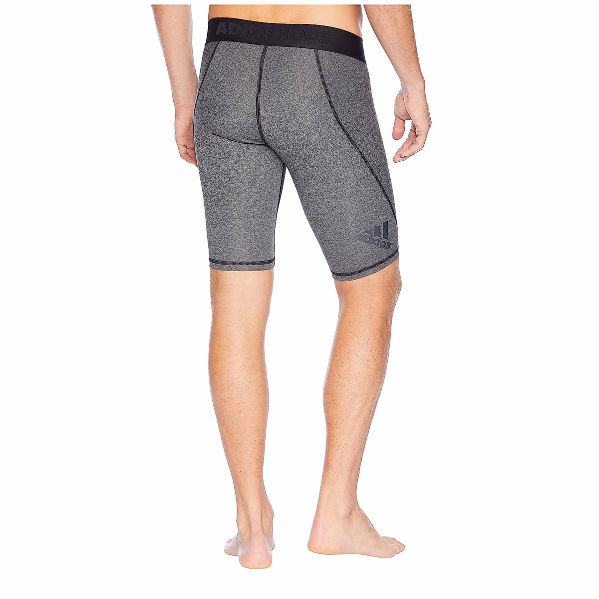 adidas Men's Training Alphaskin Sport Short Tights, Dark Grey Heather/Black, Small