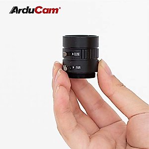 Arducam Lens for Raspberry Pi HQ Camera, Wide Angle CS-Mount Lens, 6mm Focal Length with Manual Focus and Adjustable Aperture