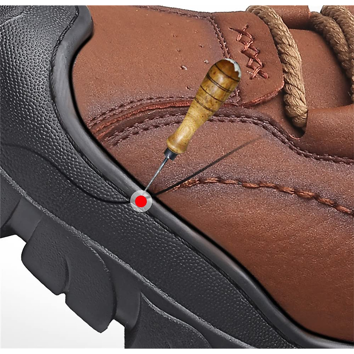 crazynekos Mens Winter Fashion Trekking Backpacking Snow Boots Water Resistant Shoes Non-Slip Fully Fur Lined Breathable Lightweight Hiking Boot (Khaki,8.5)