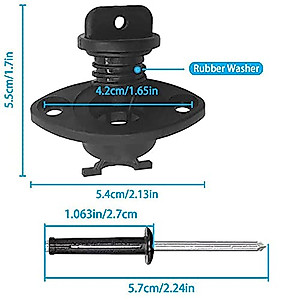 Kayak Drain Plug Kit Boat Scupper Plugs Thread Bung for Kayak Canoe Boat with Screws Hardware (2)