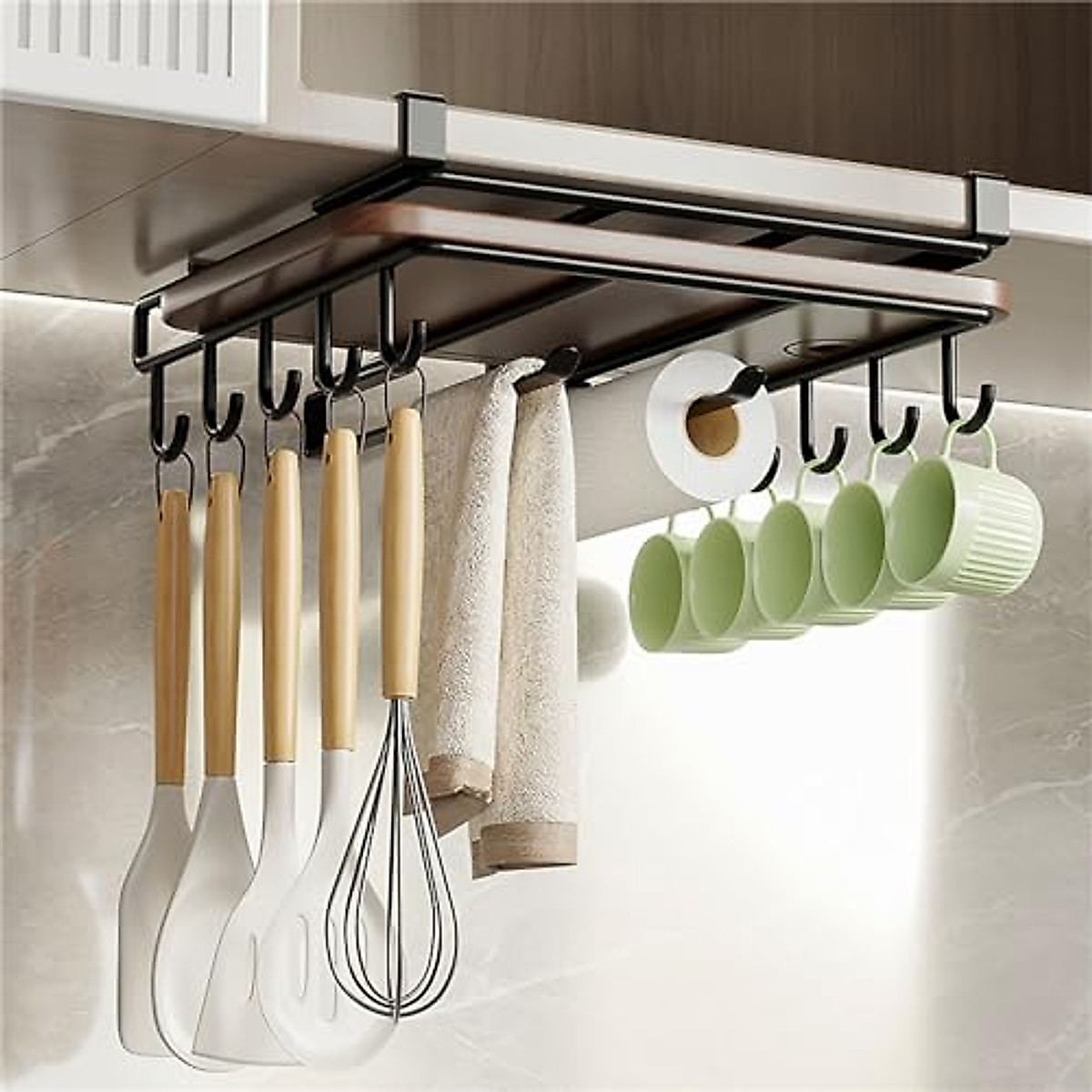 SUXINRY Space Saving Kitchen Storage Rack Convenient Hangings Rack Efficient Storage for Cutting Board and Mugs