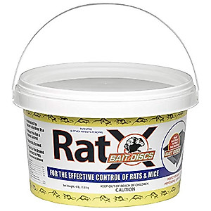 RatX EcoClear Products 620118-4, Bait Discs, All-Natural Poison Free Humane Rat and Mouse, 4 lb. Bucket