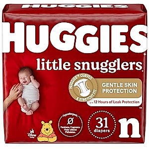 Huggies Newborn Diapers, Little Snugglers Baby Diapers, Size Newborn (up to 10 lbs), 31 Count
