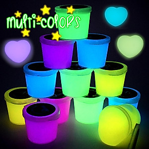 12 Pack Galaxy Slime Kit Glow in The Dark Galaxy Slime Set, Slime Party Favors for Girls Boys, DIY Putty Slime Stress Relief Toy for Goodie Bags Stuffers Christmas Easter Toys