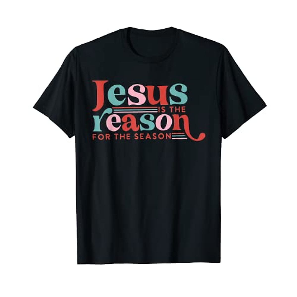 Christian Jesus The Reason Christmas Stocking Stuffer Retro T-Shirt