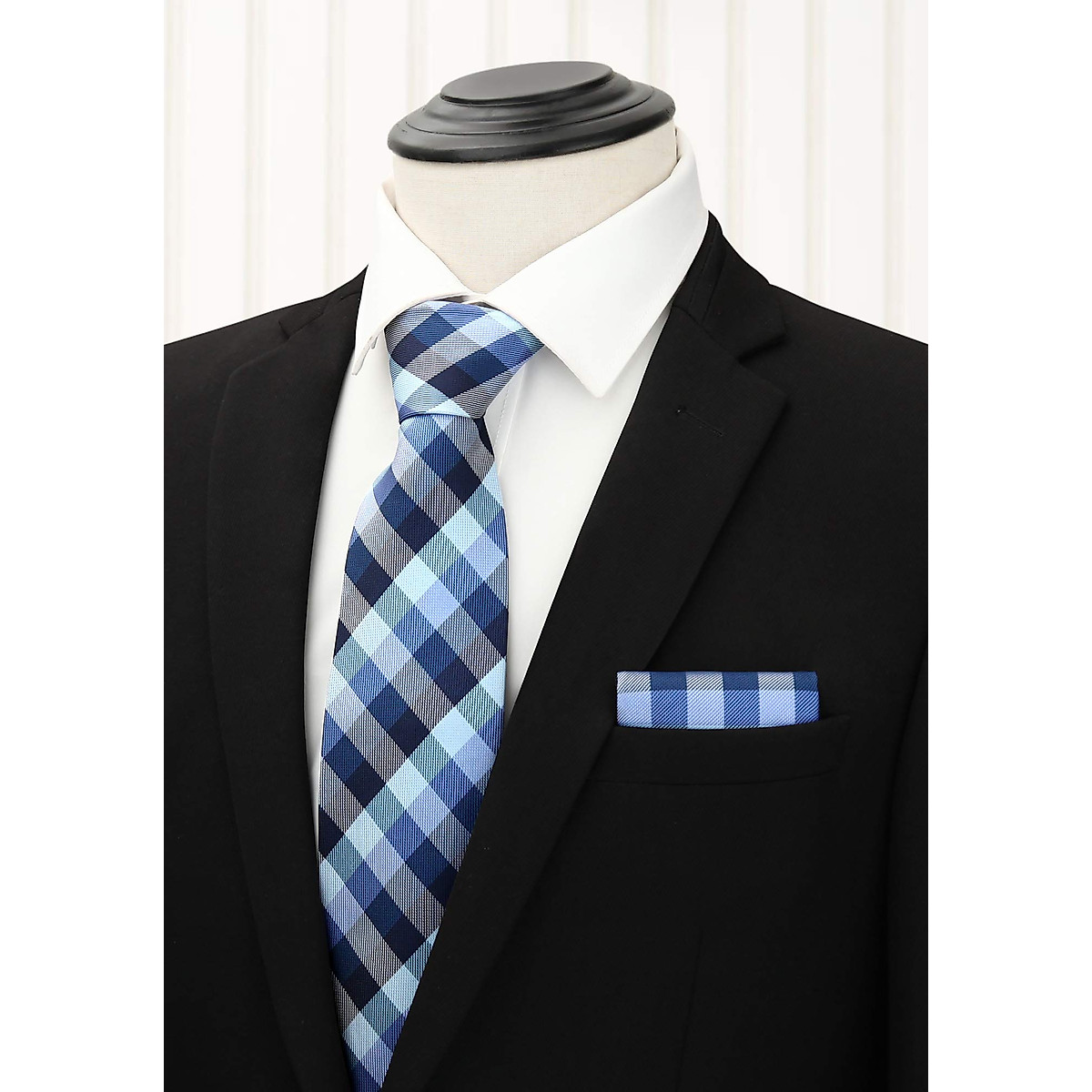 HISDERN Lot 5 PCS Classic Men's Silk Tie Set Necktie & Pocket Square with Gift Box,T5-s5,One Size