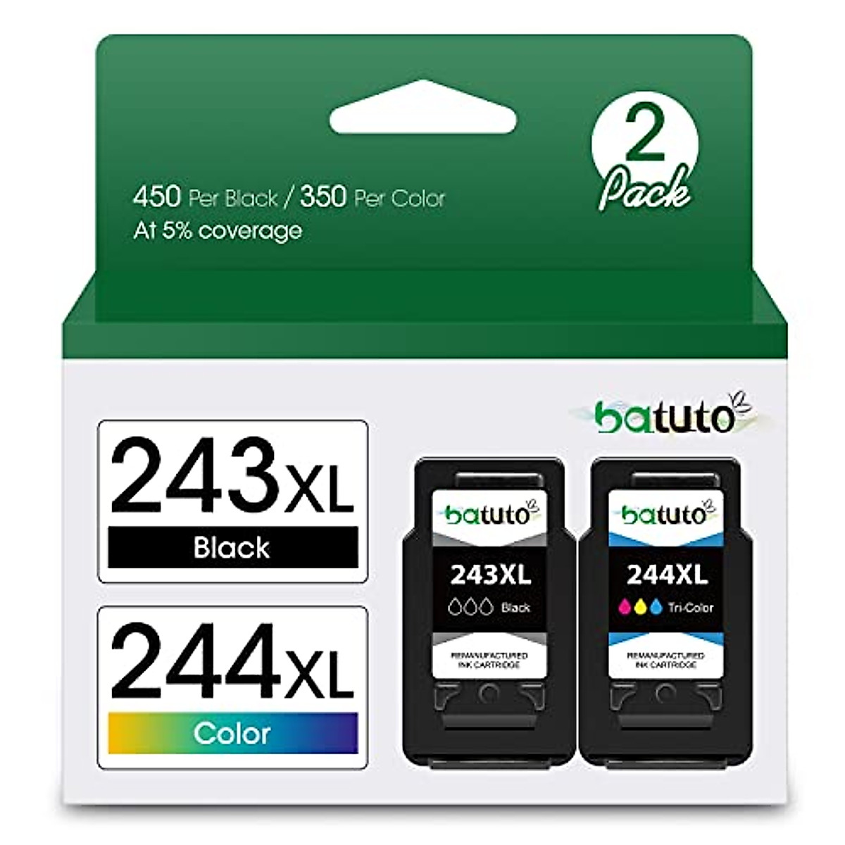 Remanufactured for Canon Printer Ink 243xl,Replacement for Canon Ink cartridges 243 and 244 for Canon mg2522 IP2820 TR4520 MX490 MX492 MG2922 TS3122 TS302 TS202 Cannon 243-244 Printer Ink Cartridge