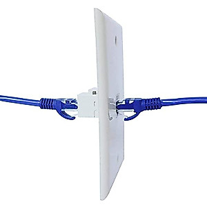 Tedgetal Cat6 Keystone Coupler RJ45 Ethernet Insert Jack Coupler 10 Pack Female to Female Inline Extender, White