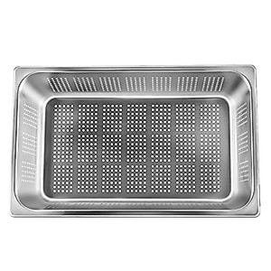 Mgorgeous Anti-Jam Perforated Stainless Steel Steam Table/Hotel Pan, Pack of 2 (6inch)