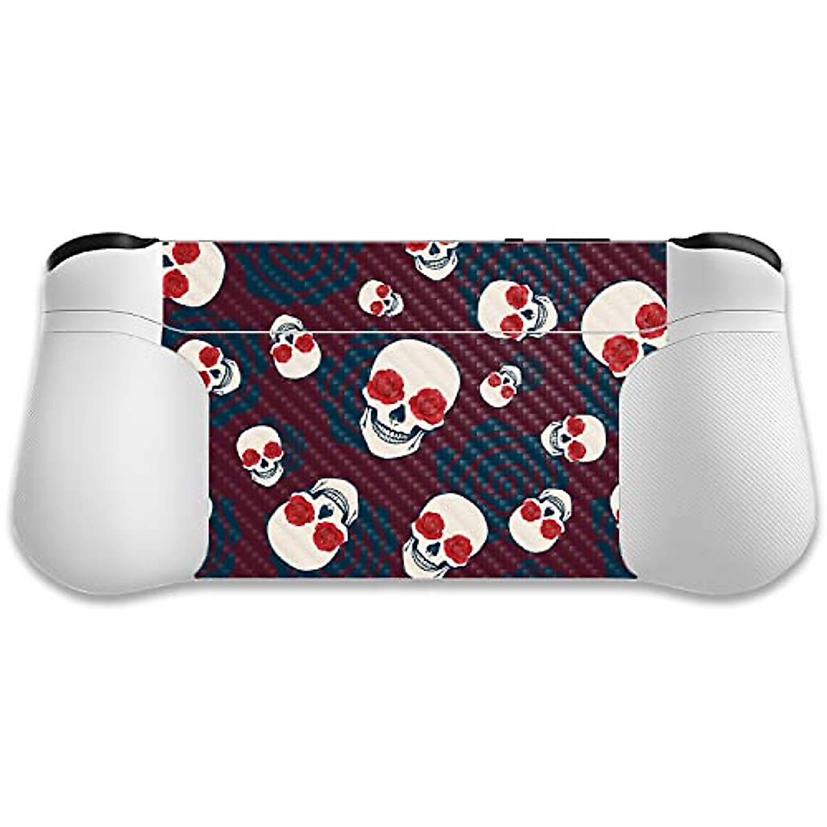 MightySkins Carbon Fiber Skin Compatible with Logitech G Cloud Gaming Handheld - Skulls N Roses | Protective, Durable Textured Carbon Fiber Finish | Easy to Apply | Made in The USA