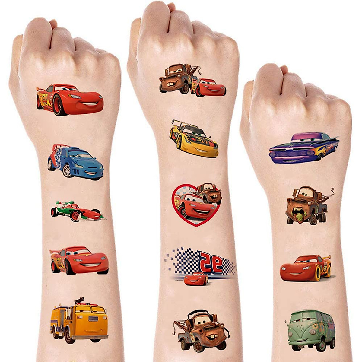 8 Sheets Car Tattoos for Kids, Race Car Party Supplies Truck Party Favors for Kids Boys Girls Truck Car Birthday Party Decorations Racing Car Party Favors Gifts Temporary Tattoos Stickers