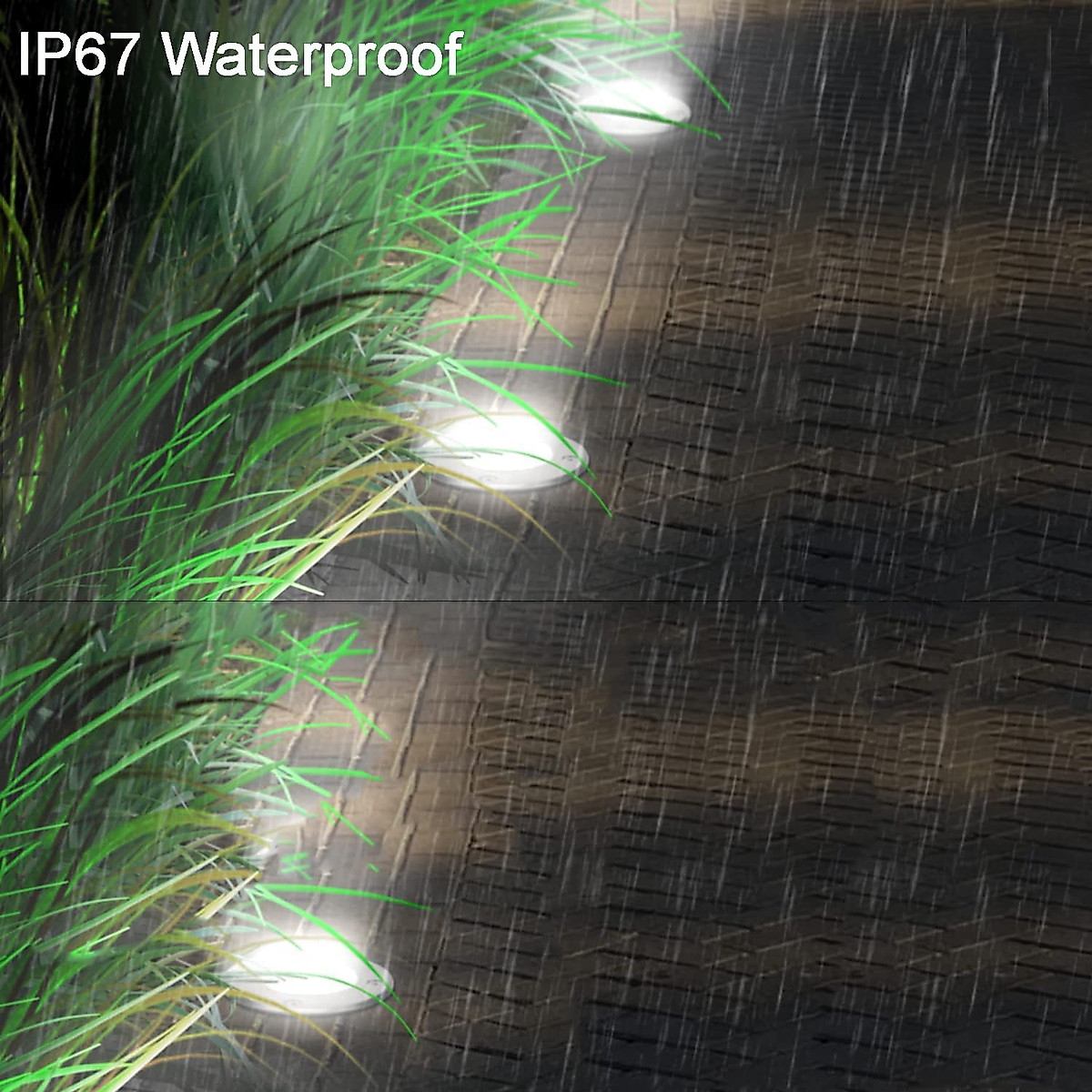 Familite In Ground Well Lights, 7W Landscape Pathway Lights, Low Voltage AC/DC 12V, IP67 Waterproof Outdoor Floodlights for Lawn Driveway Deck Stair Fences Trees Patio, Pack of 2