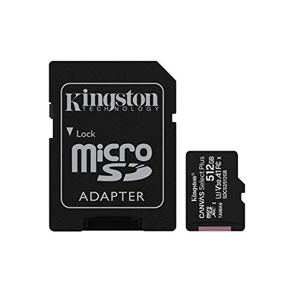 Kingston 512GB microSDXC Canvas Select Plus 100MB/s Read A1 Class UHS-I Memory Card + Adapter (SDCS2/512GB)