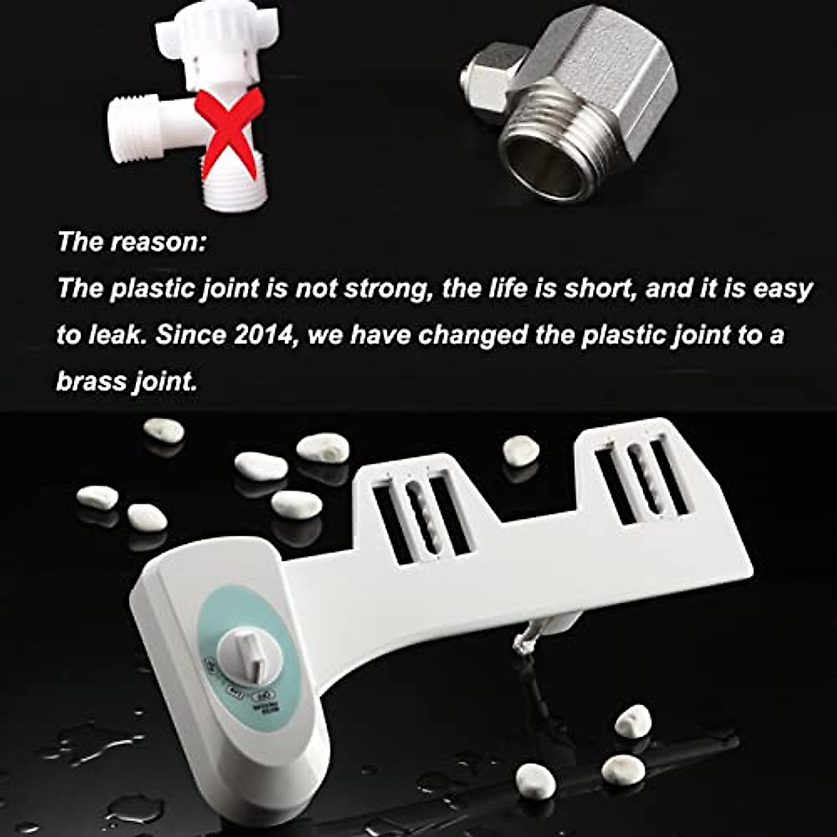 Bidet Attachment for Toilet, Adjustable Non electric Water Spray, Cold Water Purifier Attachment for Cleaning, Lightweight Bidet Attachment for Men, Women, Children and the Elderly (1/2)