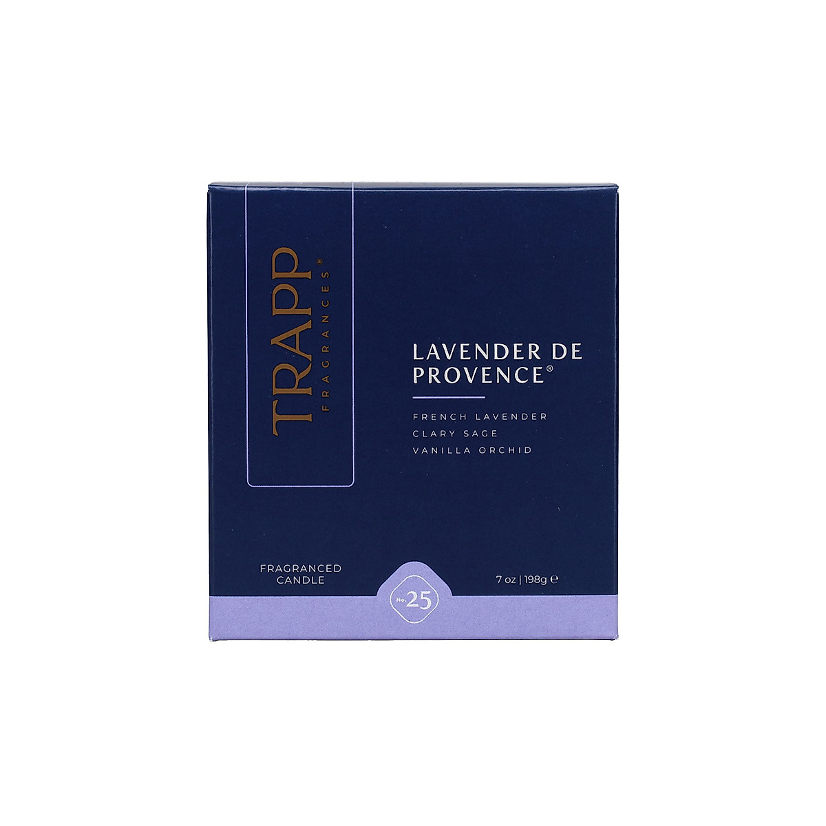 Trapp - No. 25 Lavender de Provence - 7 oz. Signature Candle - Aromatic Home Fragrance with Floral Scent of French Lavender, Clary Sage, & Vanilla Orchid Notes - Petrolatum Wax