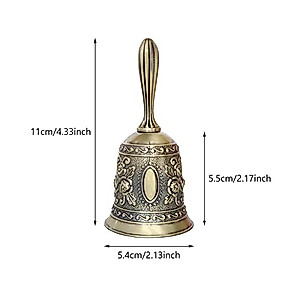 1 Pack Hand Held Bell, Metail Dinner Bell Wedding Bells, Service Bell Call, Vintage Bell