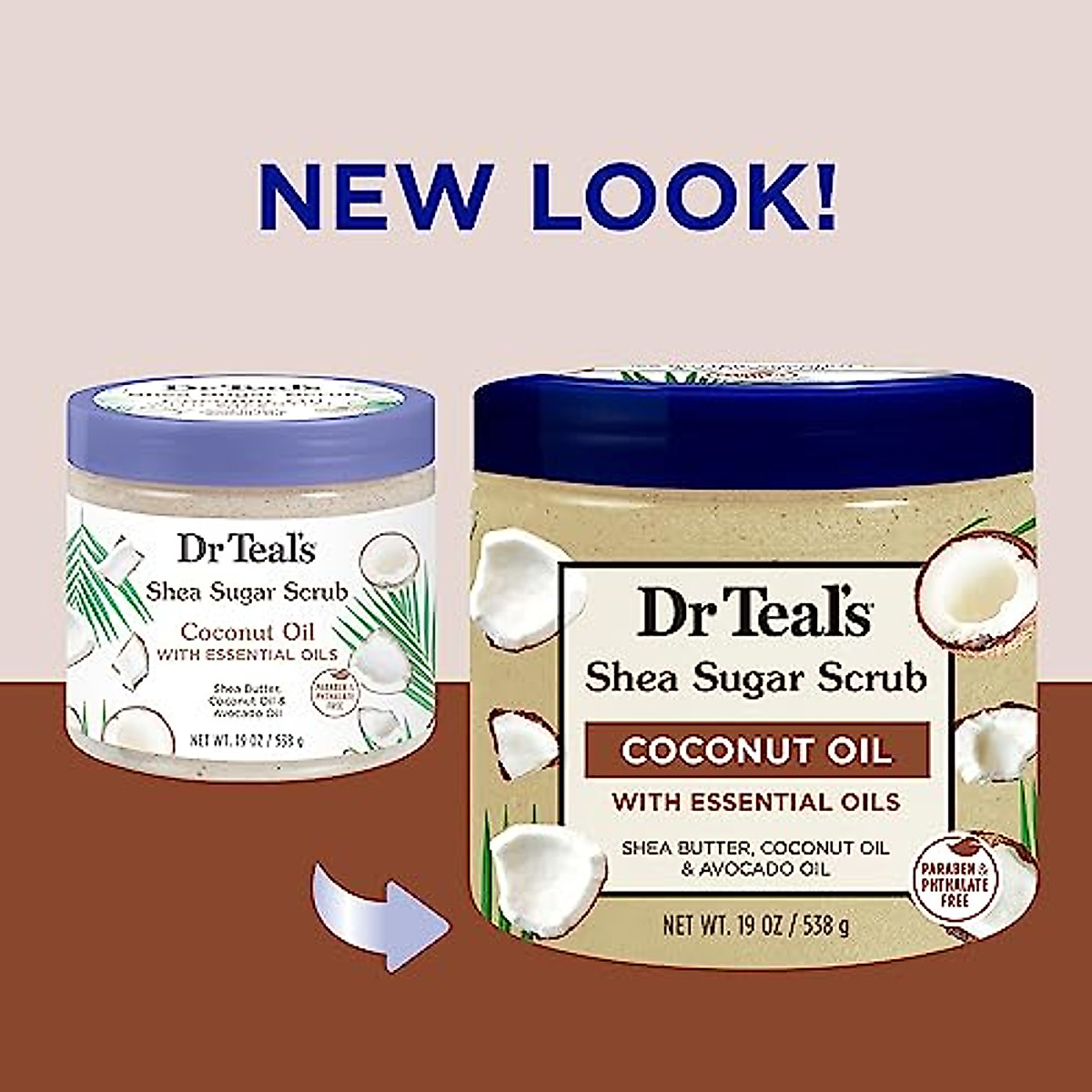 Dr Teal's Shea Sugar Body Scrub, Coconut Oil with Essential Oils, 19 oz (Pack of 3)