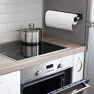 ORLESS Adhesive Paper Towel Holder Under Cabinet & Wall Mount, No Drilling Suitable for Kitchen Bathroom - Black