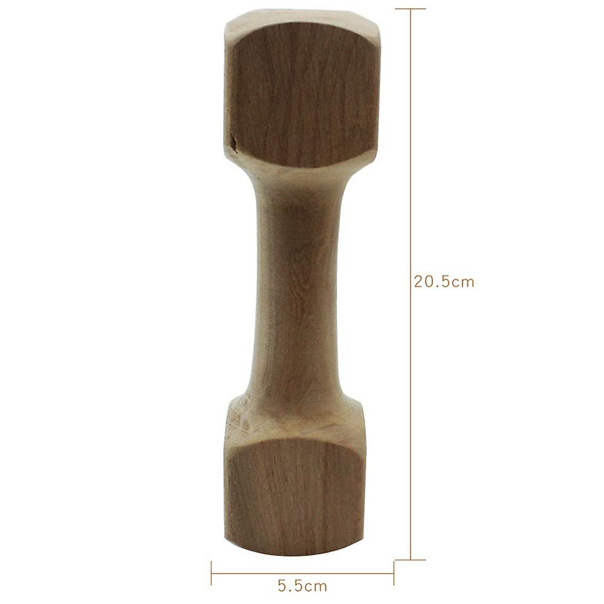 Kuntrona Safe Non-Toxic Wooden Dog Training Dumbbell Pet Bite Toys for Dogs Outdoor Interactive Supplies S M Burlywood 15X4.8CM