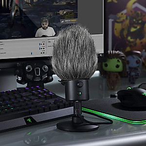 SUNMON Razer Seiren X Furry Windscreen Muff, Mic Pop Filter/Shield Wind Cover fits Razer Seiren X USB Condenser Streaming Microphone